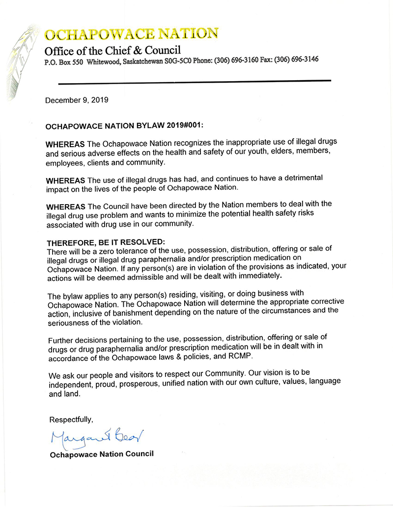 OFFICIAL PUBLIC NOTICE: BCR BANISHMENT ON OCHAPOWACE NATION ...