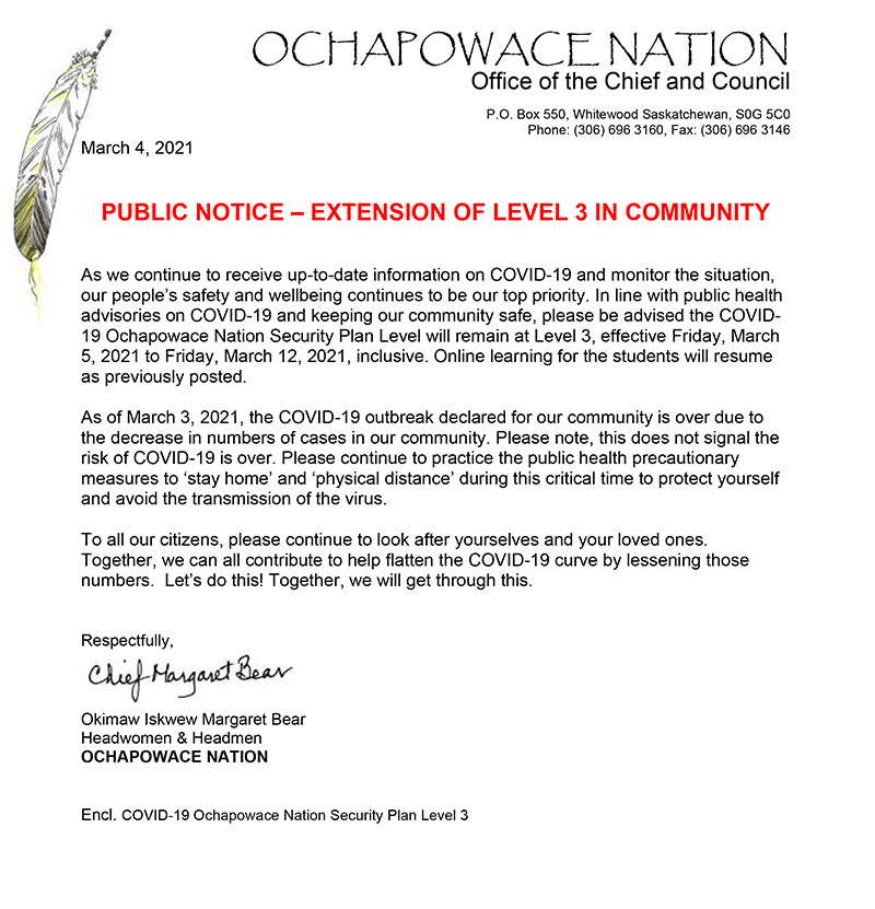Security Level 3 Extended « Ochapowace Nation