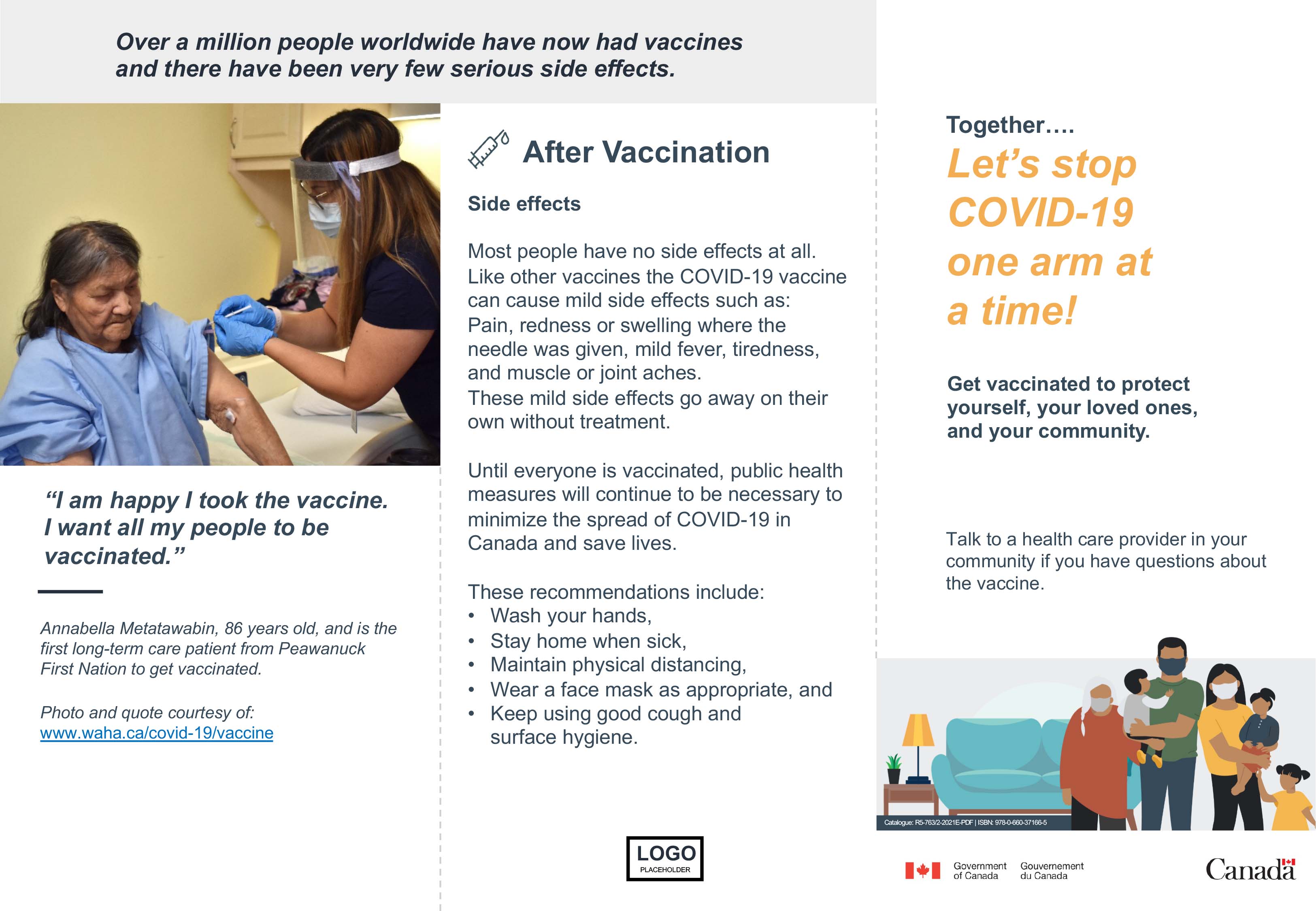 HEALTH NOTICE: Let’s stop COVID-19 one arm at a time! « Ochapowace Nation